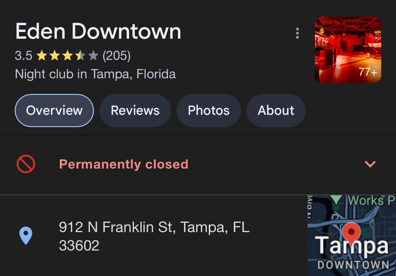 Eden Nightclub Downtown Tampa Shuts Down permanently | TAMPA LATEST